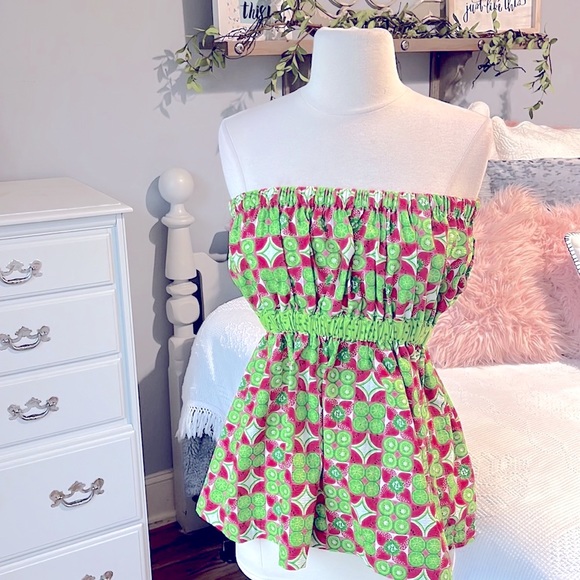 scarlett & yoyo | Tops | Summer Strapless Top Off Shoulder Lime Green ...